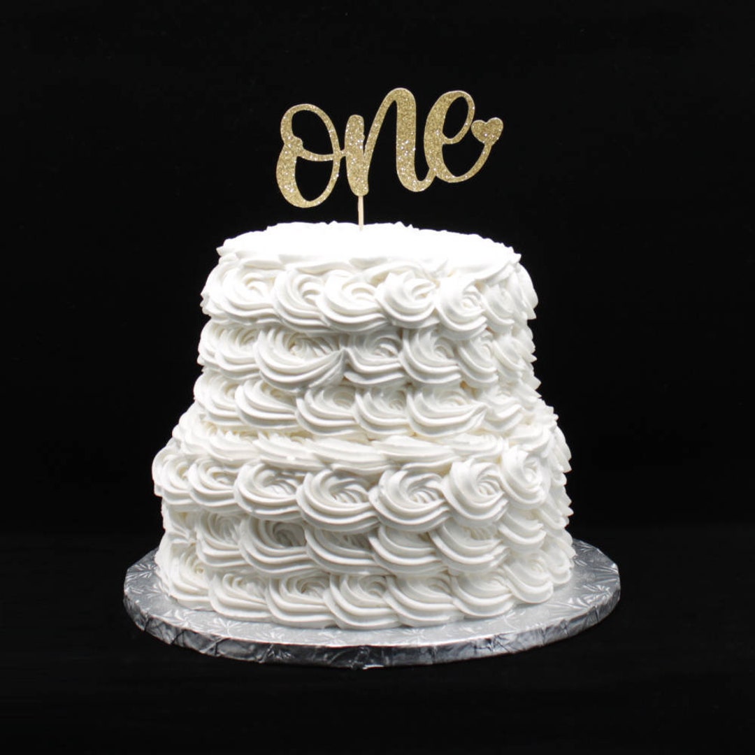 First Birthday Cake Topper, Smash Cake Topper, ONE Glitter Smash Cake ...