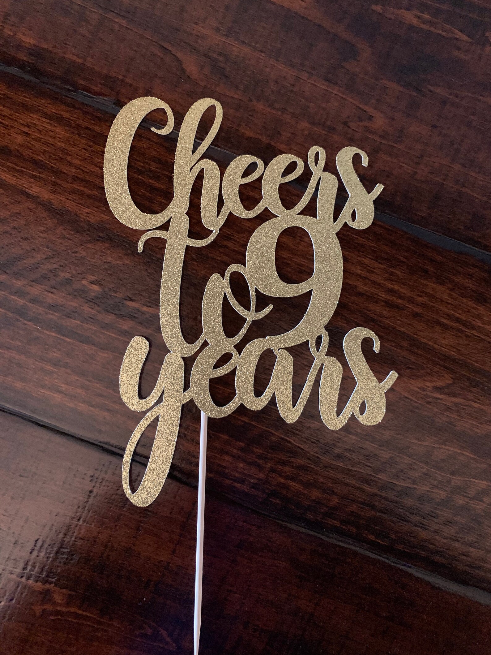 Cheers to 9 Years Anniversary Cake Topper Happy Anniversary | Etsy