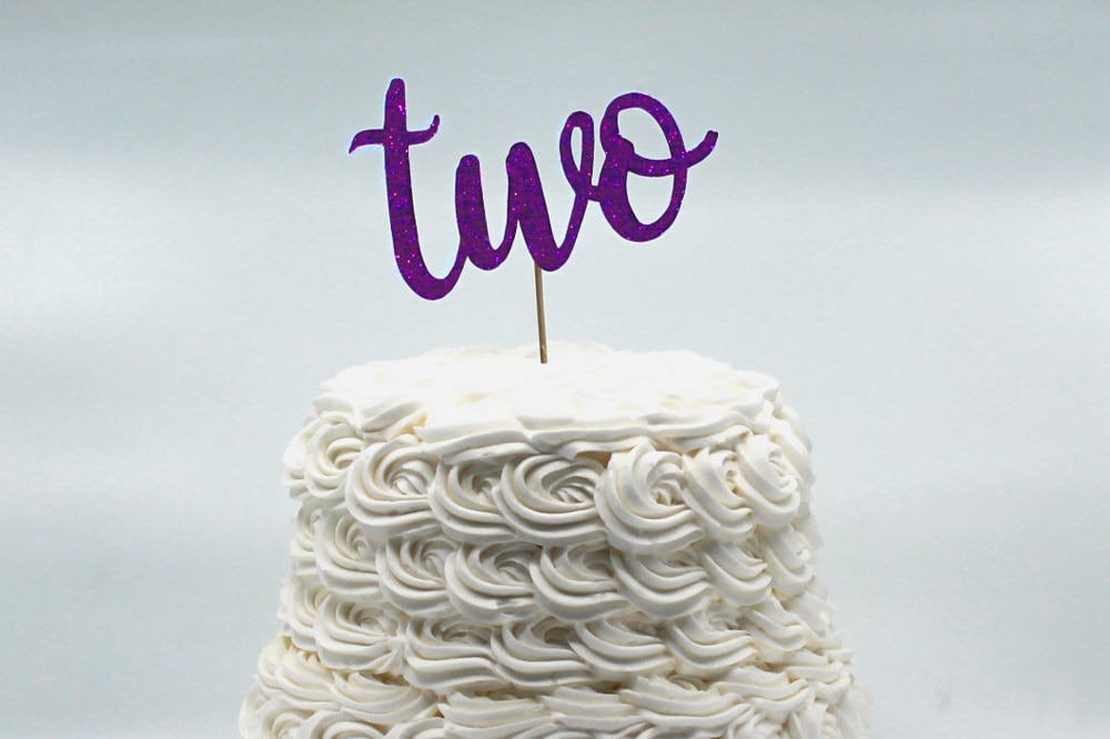 2nd Birthday Cake Topper, Two Cake Topper, Second Birthday, Cake Topper ...