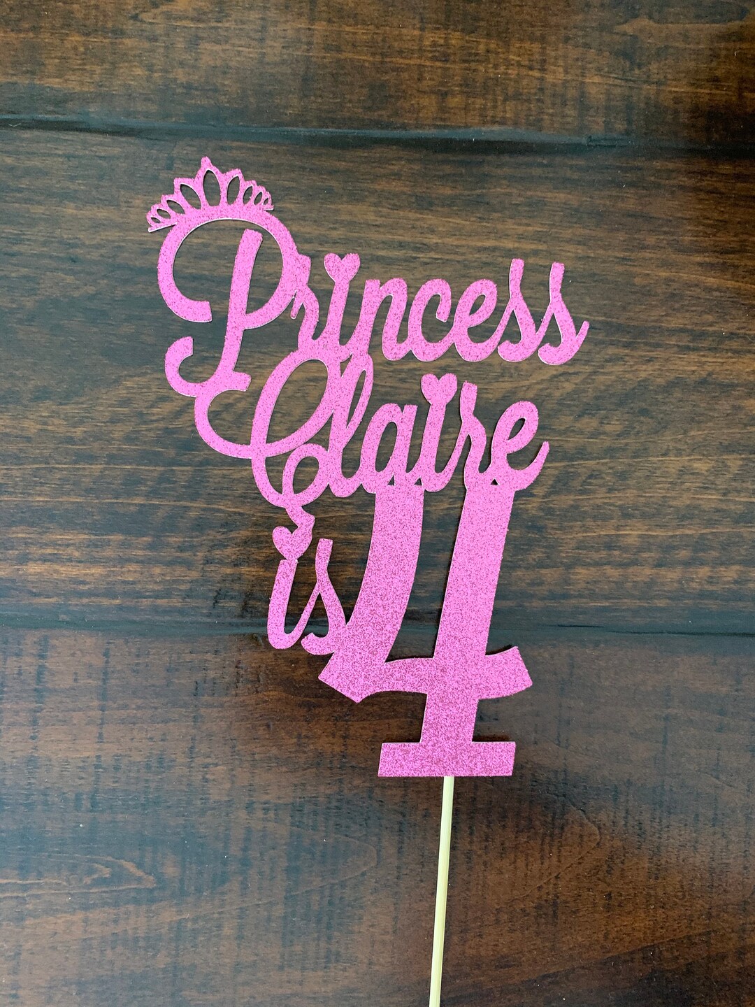 Princess Cake Topper, Cake Topper Birthday, 4th Birthday Cake Topper ...