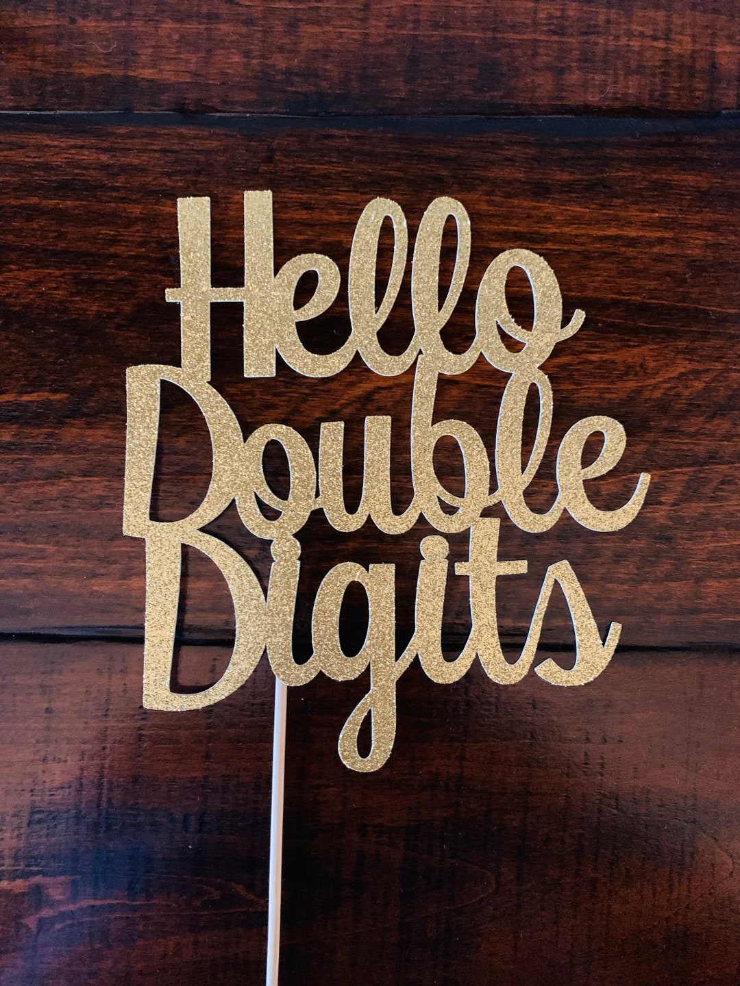 Hello Double Digits Cake Topper, 10th Birthday Cake Topper, Double ...