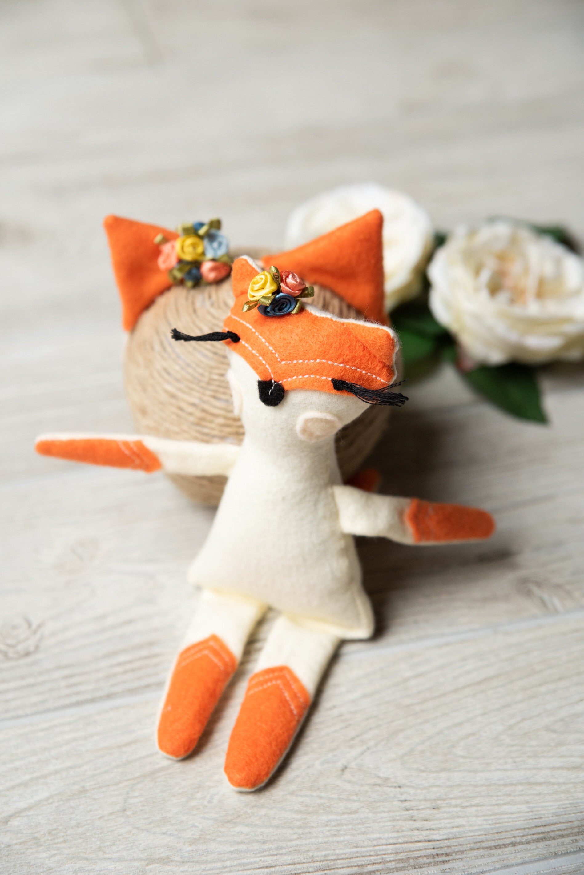 Fox Stuffed Animal, Newborn Fox Prop, Fox Felt Animal With Matching ...