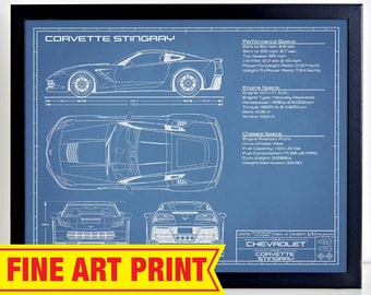 Corvette C7 Z51 Blueprint - Etsy