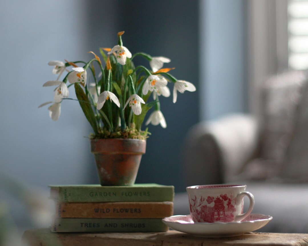 Crepe Paper Snowdrop Plant, First Anniversary Gift - Etsy
