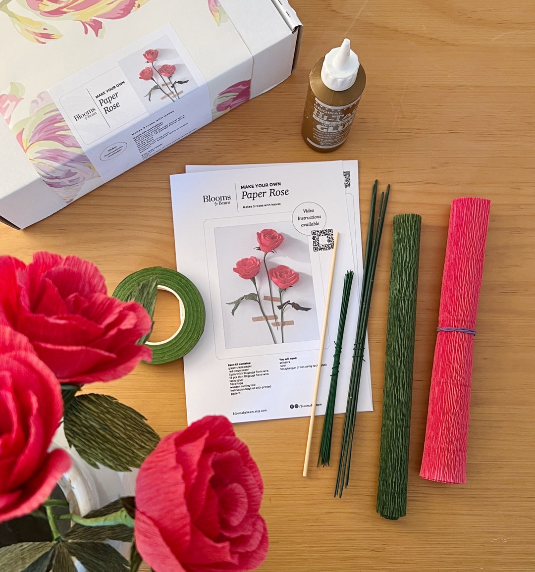 Make Your Own Paper Rose | Craft Kit | Paper Flowers | Unique Gift ...