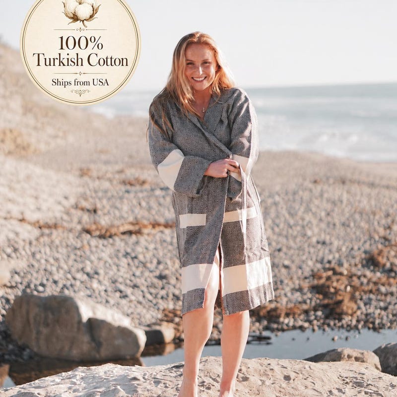Black Towel Robe - Etsy