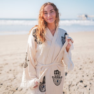 Handmade Boho Festival Kimono, Muslin Cotton Beachwear, Turkish Cotton ...
