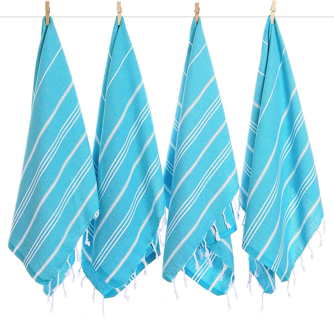 Turquoise Hand Towel, Tea Towel, Kitchen Towel, Dish Towel, Gift for ...