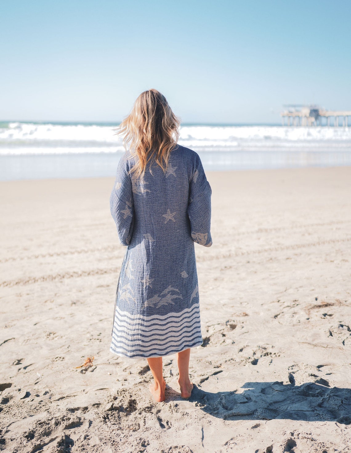 Gift for Her Turkish Cotton Muslin Kimono Robe: Lightweight Spa ...