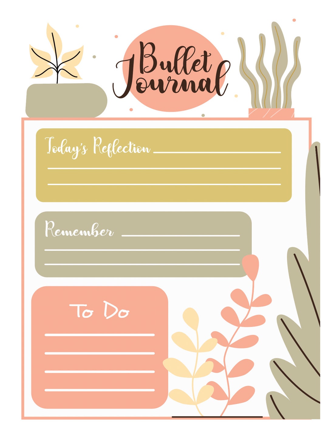 Bullet Journal, Home Journal, Digital Journal, Project Planner, Pdf ...