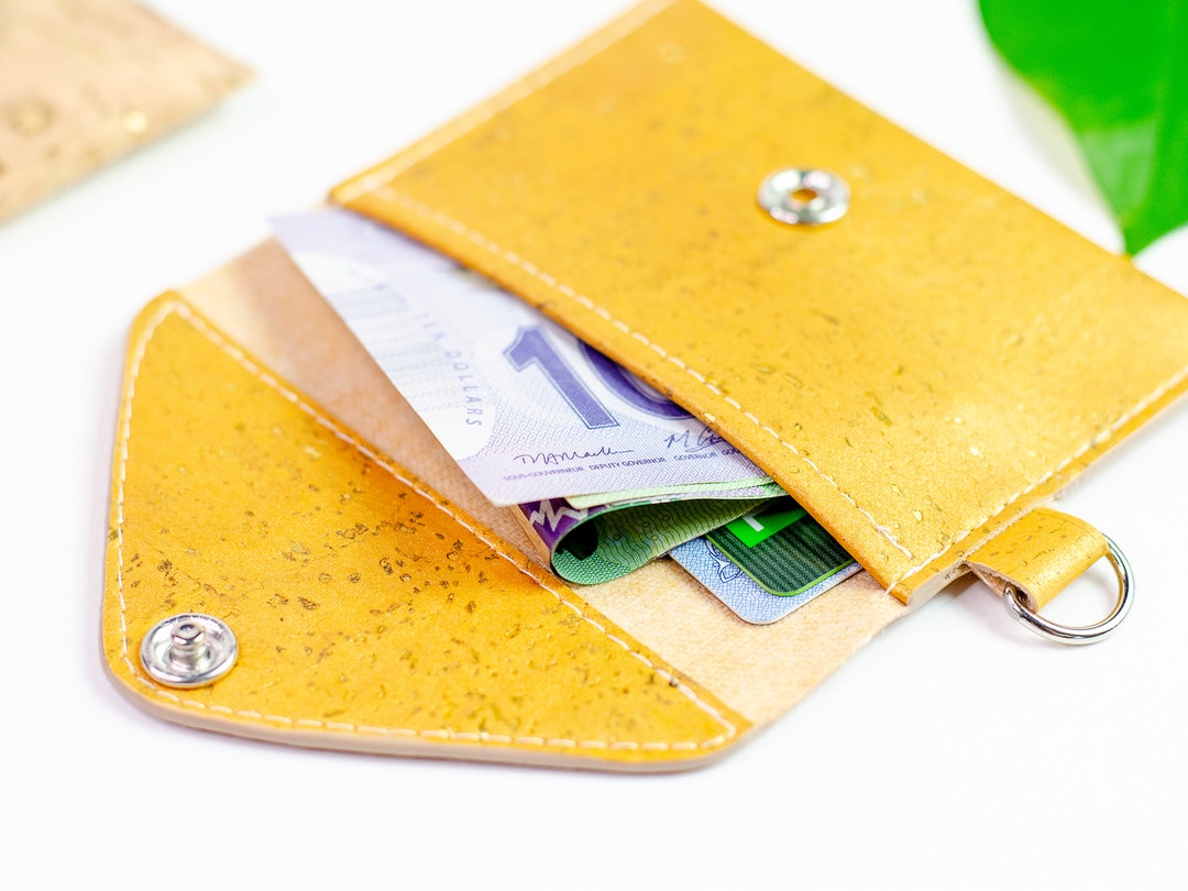 Small Card Wallet - Contact Card Holder - Cork Business Card Case ...