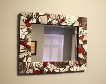 Red Mosaic Mirror - Etsy