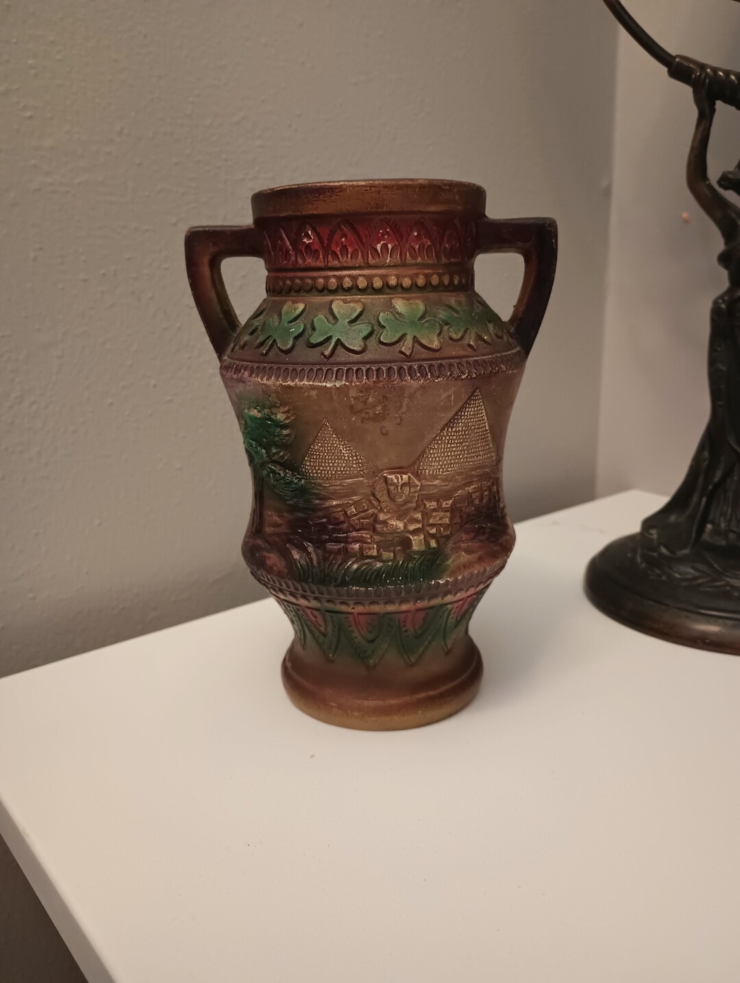 Egyptian Revival Chalkware Vase - Etsy