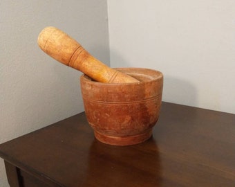 Vintage Mortar and Pestle Medicine Pharmacy Druggists Wood - Etsy