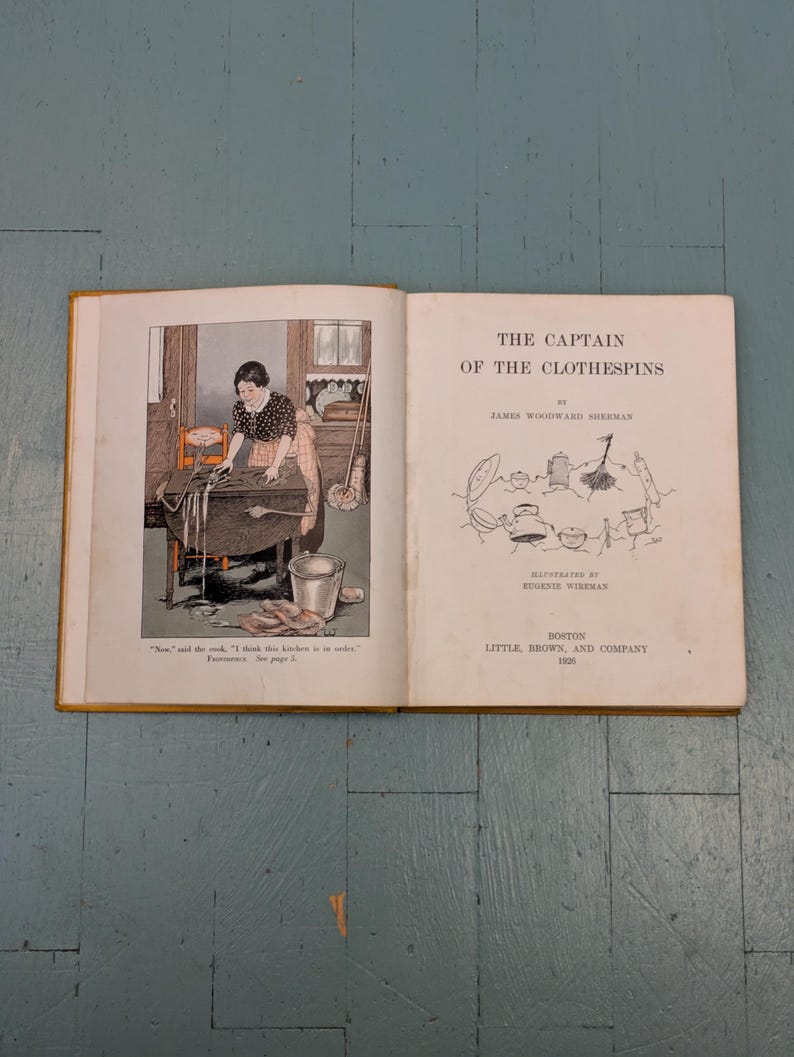 1926 the Captain of the Clothespins by James Woodward Sherman Illustrated by Eugene Wireman - Etsy