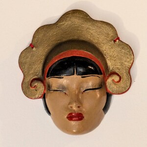 1930's Art Deco Dorothy Margot Face Mask Miniature Wall Decor Chinese ...