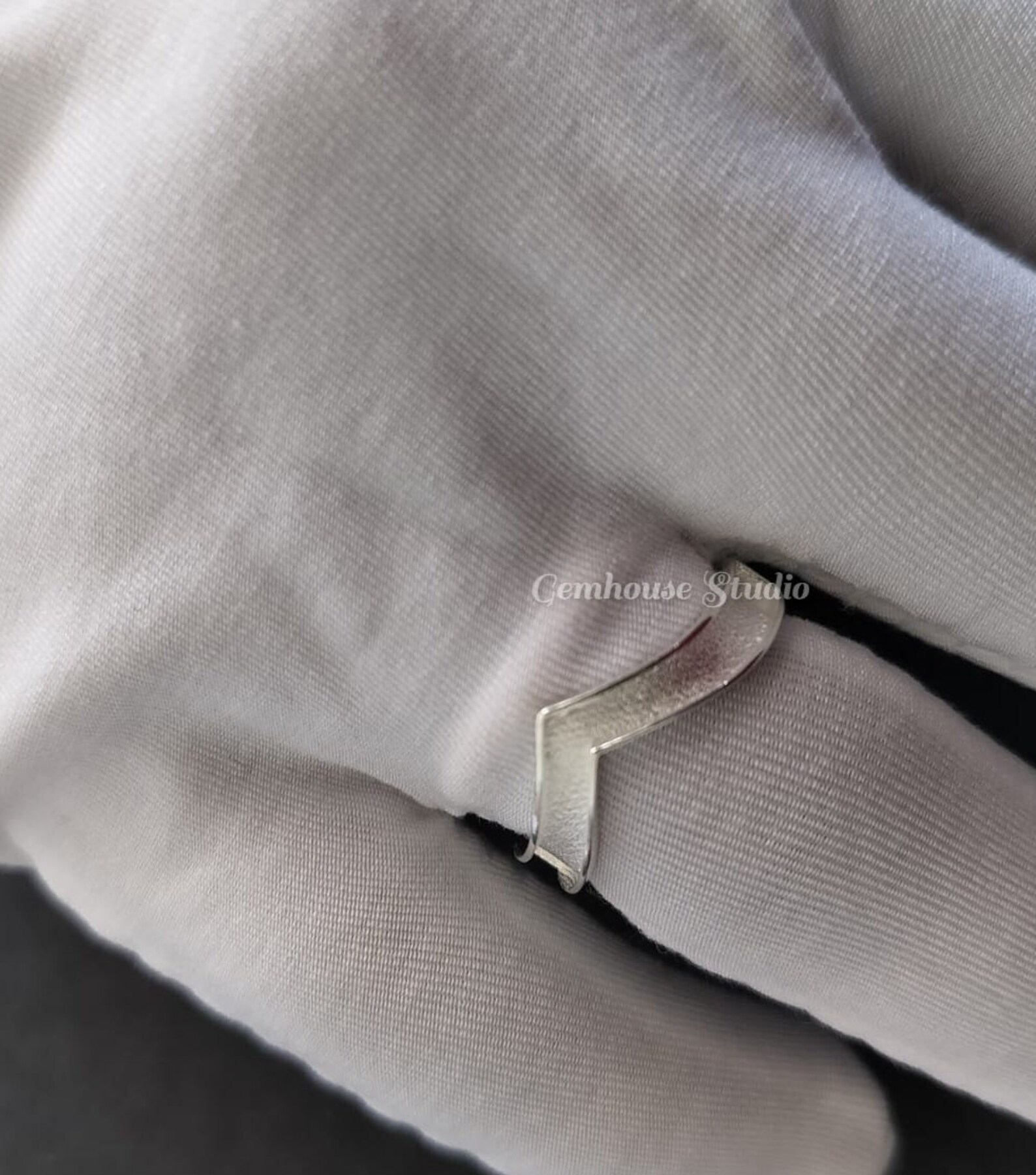 925 Sterling Silver Ring, V Shape Wide Channel the Wishbone Blank Ring ...