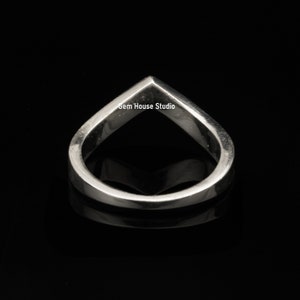 925 Sterling Silver Ring, V Shape Wide Channel the Wishbone Blank Ring ...