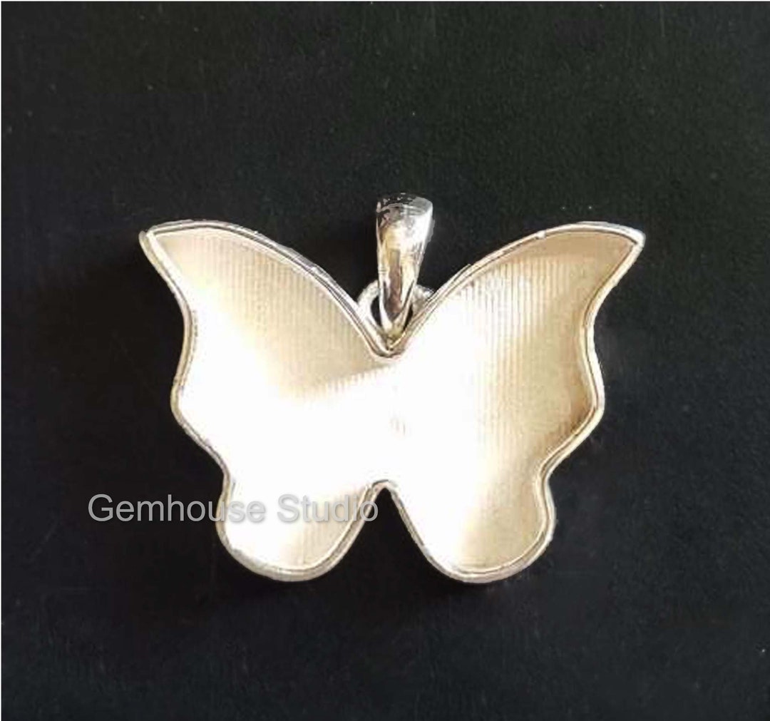 925 Sterling Solid Silver Tiny Butterfly DIY Breast Milk/keepsake Blank ...