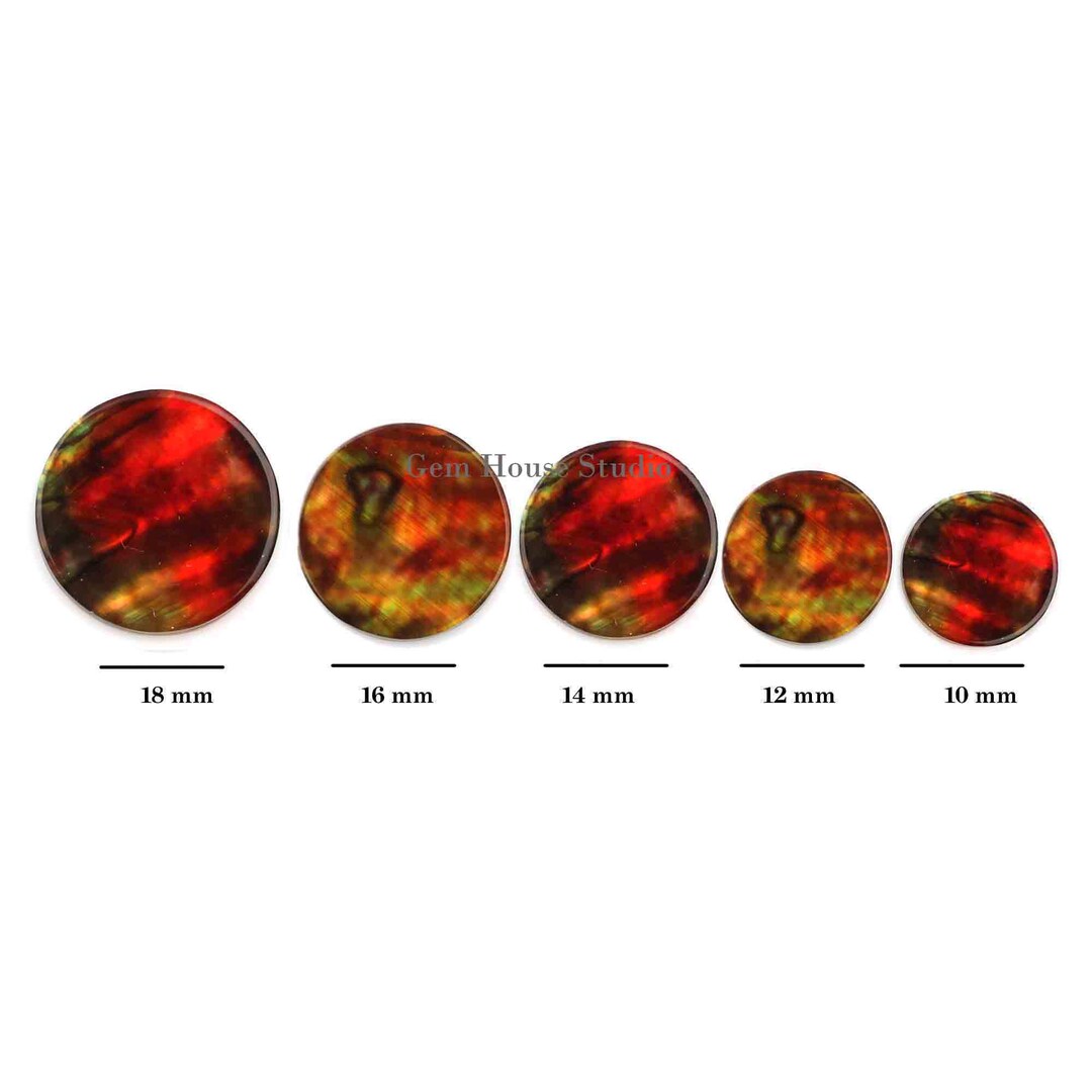 Red Ammonite Round Coin Flat Smooth Gemstone, Calibrated Loose Stone ...