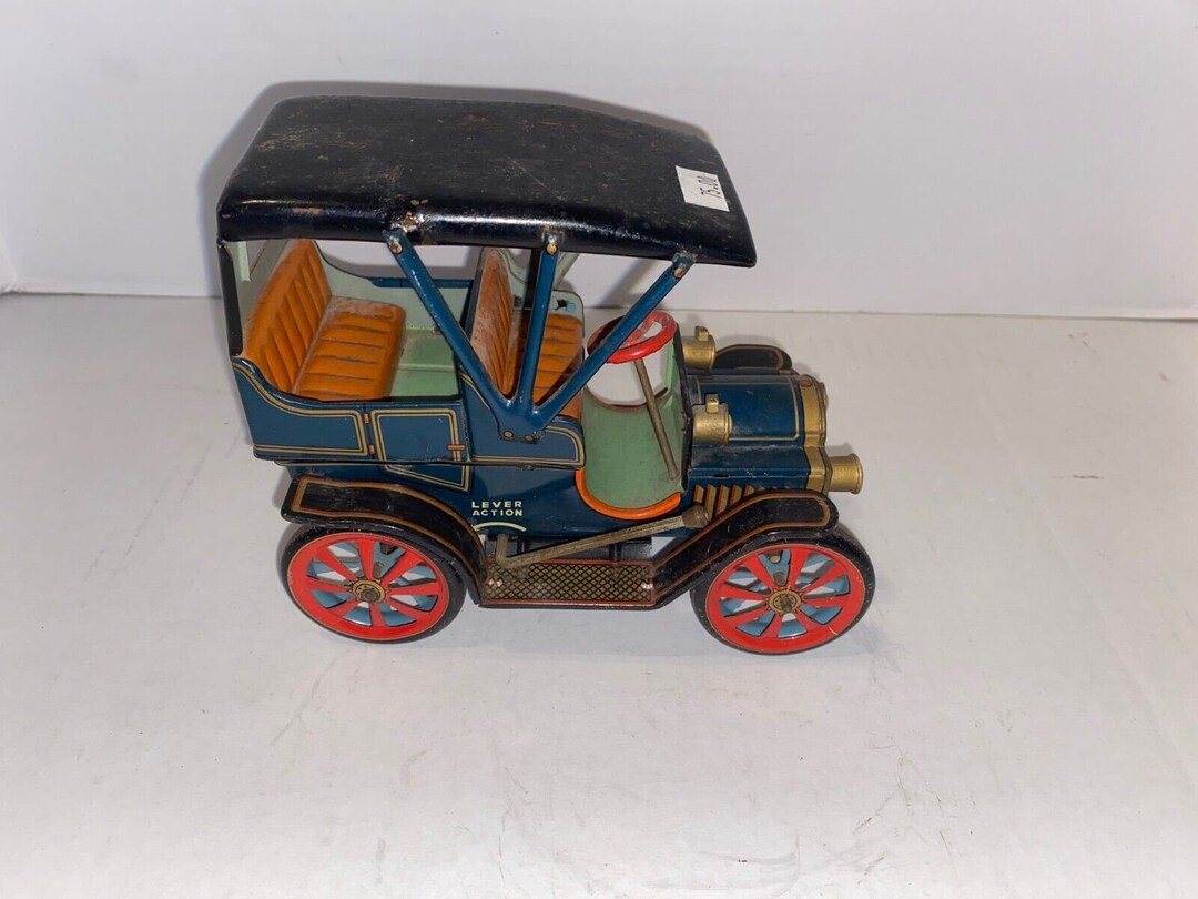 Vintage Early Japan Tin Car W/ Lever Action - Still Works - Etsy