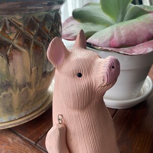 Hand-carved Wooden Pig, Jointed Leg Shelf Sitter, Pig Lover Gift ...