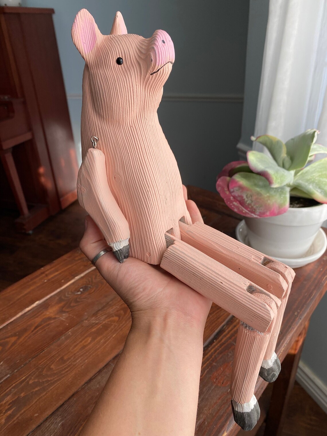 Hand-carved Wooden Pig Shelf Sitter: Farmhouse Decor - Etsy