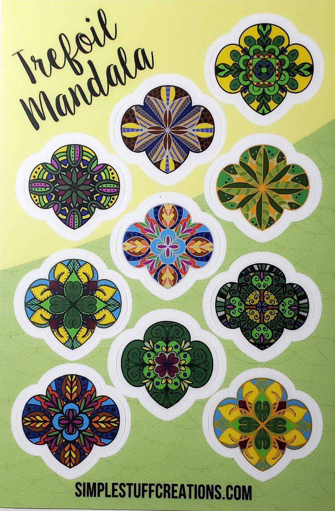 Trefoil Mandala Stickers 10 Unique Images Journals, Planners, Scouts ...