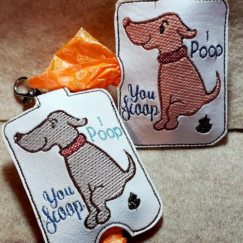 Dog Bottom Poo Bag Holder Embroidery Design File in the Hoop 7 - Etsy