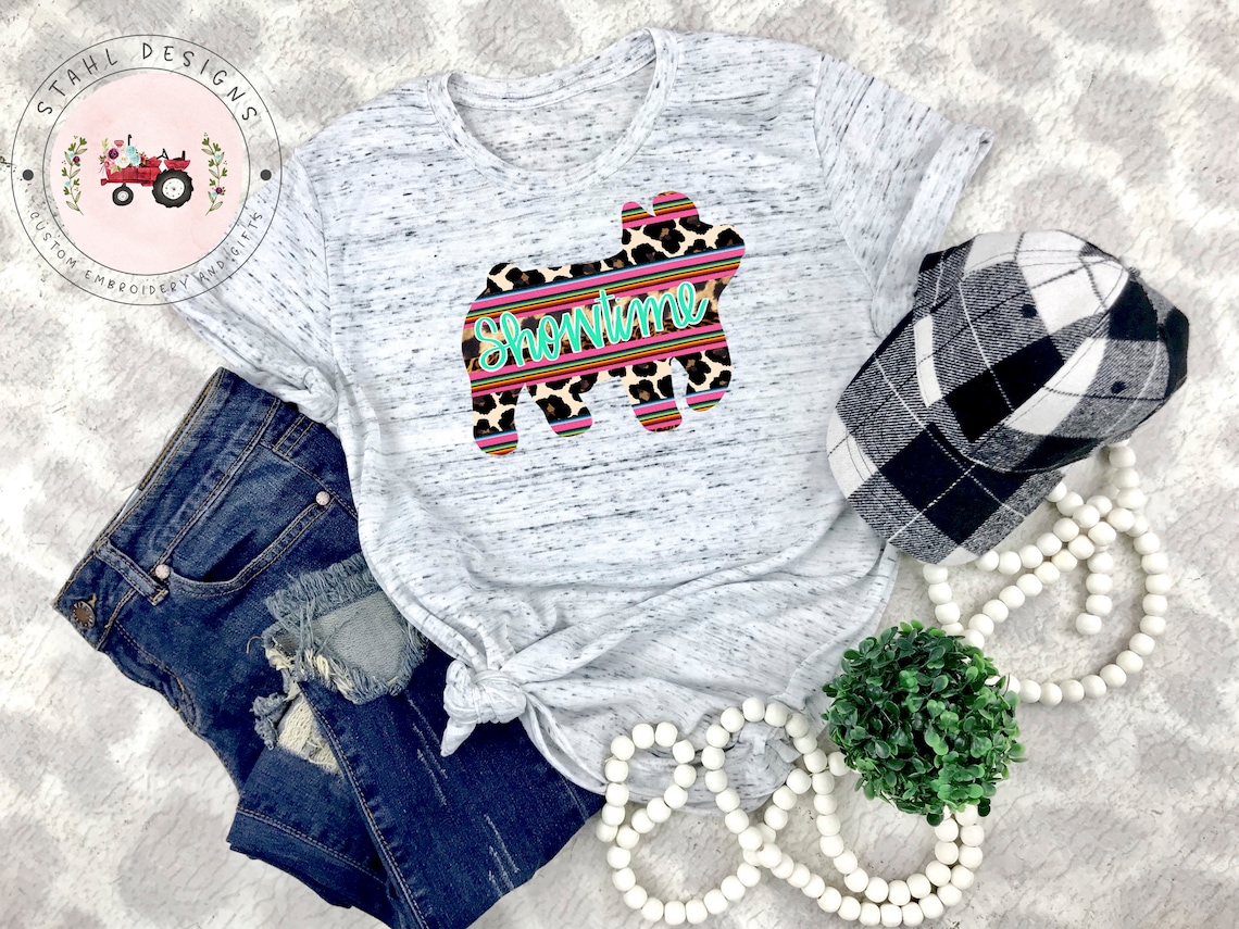 Showtime Tee Pig T-Shirt Hog Tshirt Show Pig Tee Show | Etsy