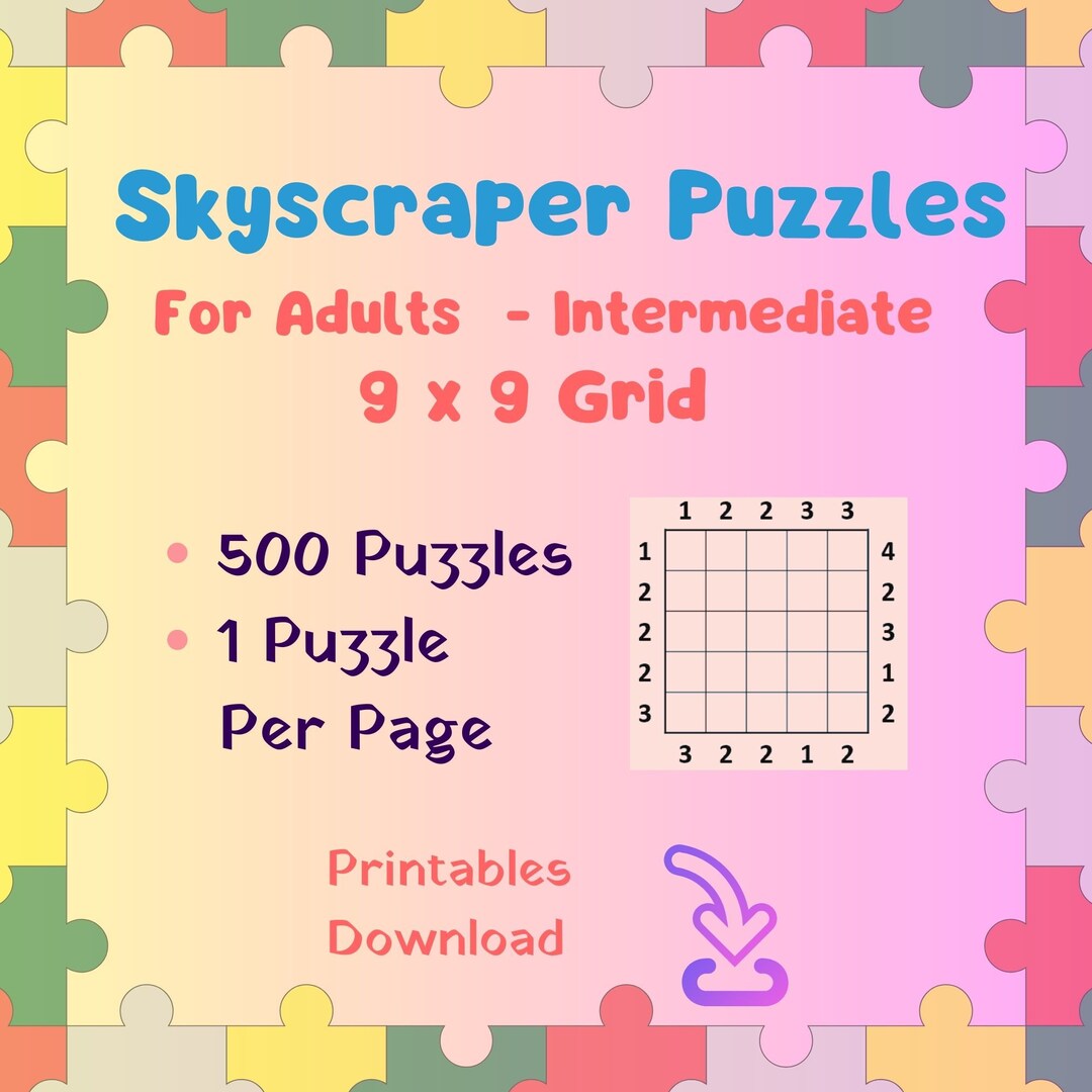 Skyscrapers Puzzle Book Skyscraper Puzzles Skyscraper Puzzle Teaser for ...