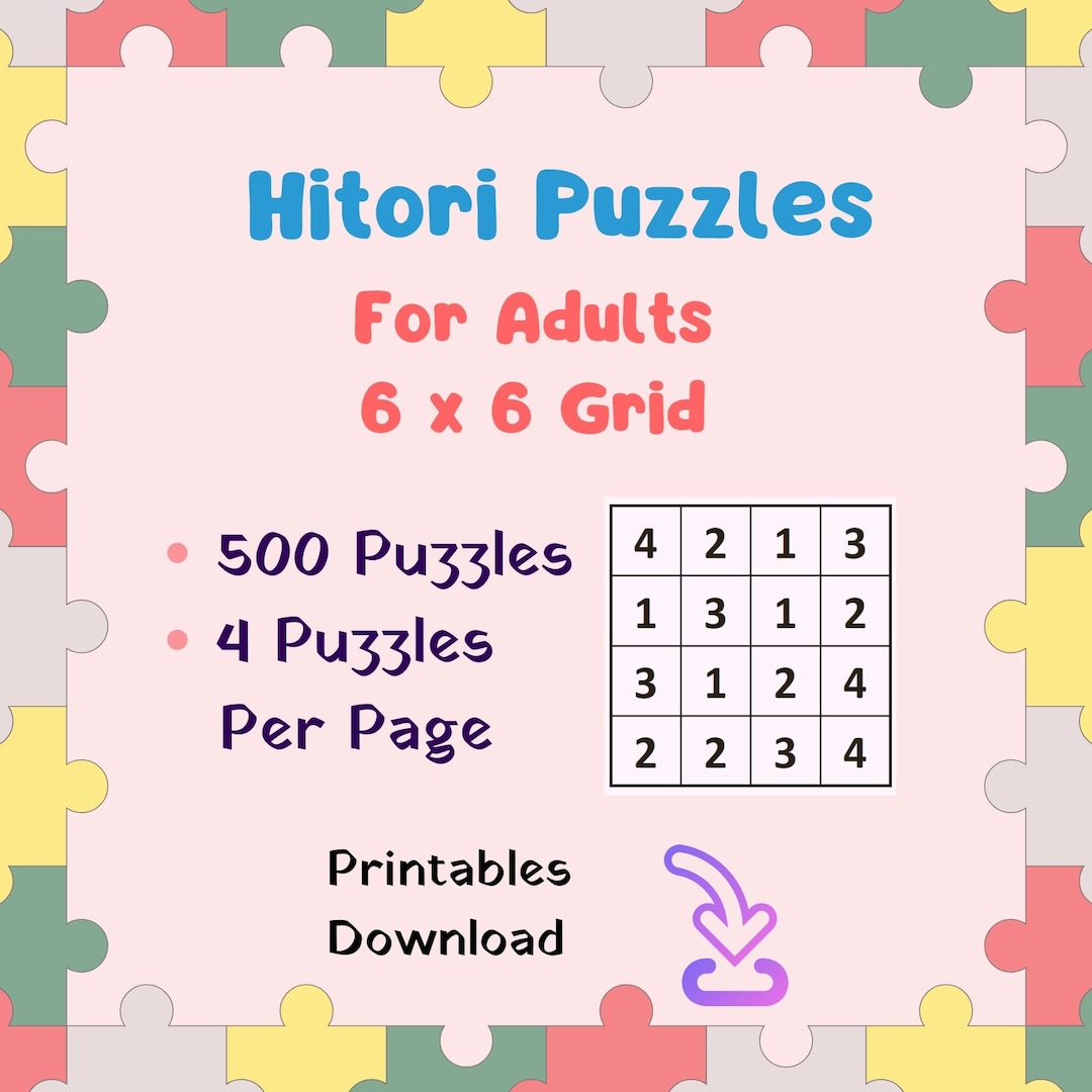 Hitori Puzzle Book - Hitori - Hitori Puzzle - Hitori Puzzles for Adults ...