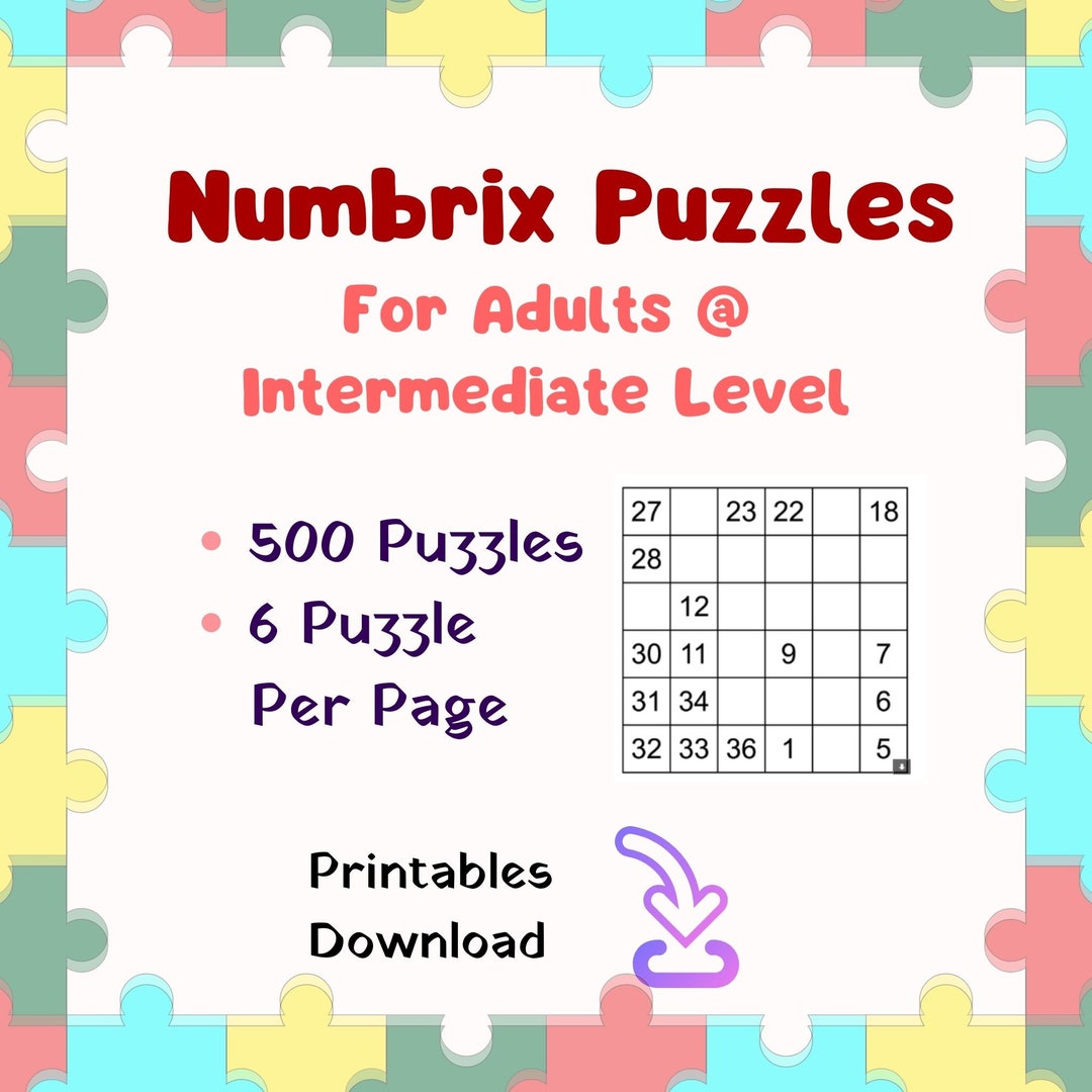 Numbrix Puzzles Numbrix Puzzle Books for Adults Numbrix Logic Puzzles ...