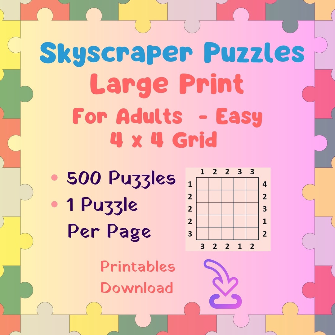 Skyscrapers Puzzle Book Skyscraper Puzzles Skyscraper Puzzle Teaser One ...
