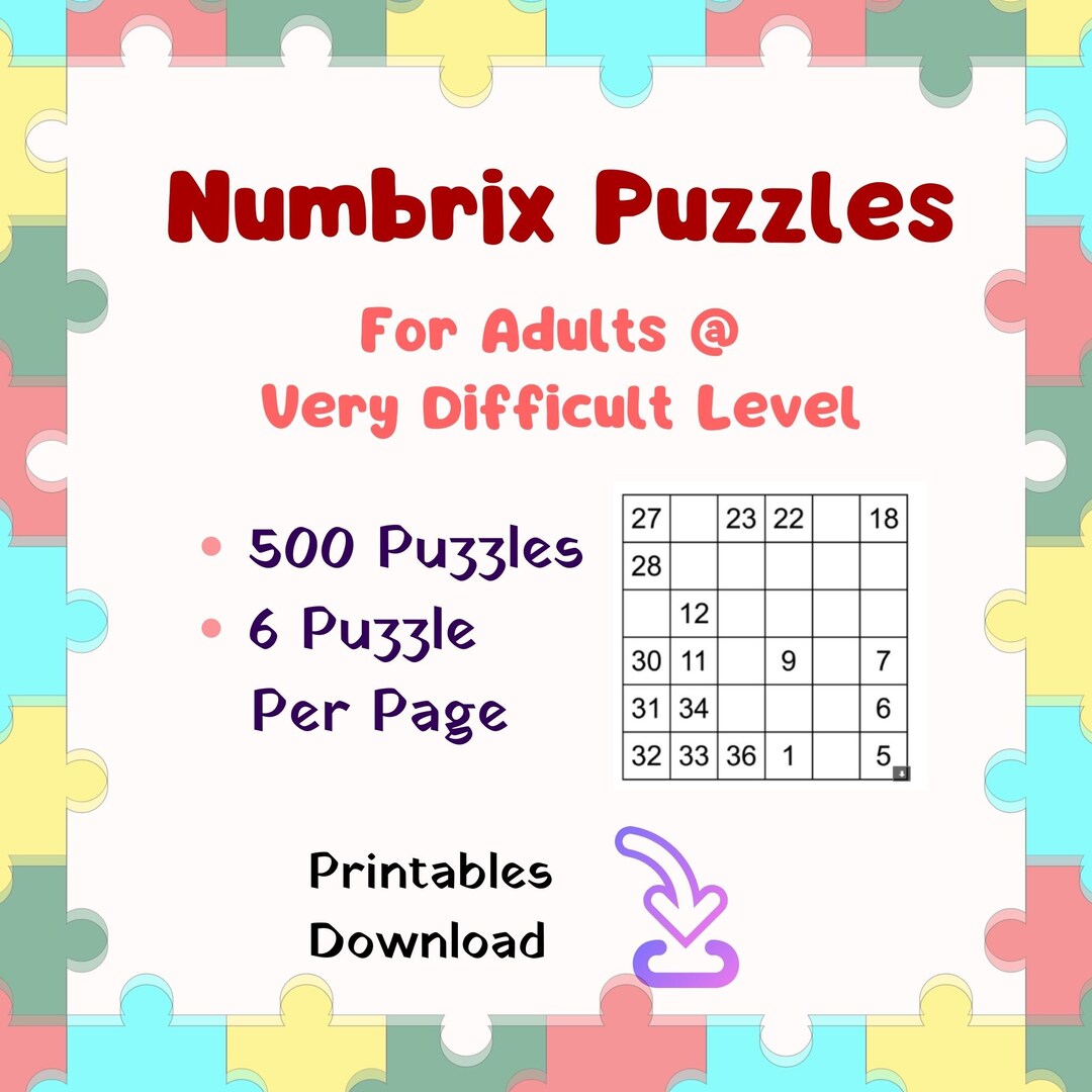 Numbrix Puzzles Numbrix Puzzle Books for Adults Numbrix Logic Puzzles ...