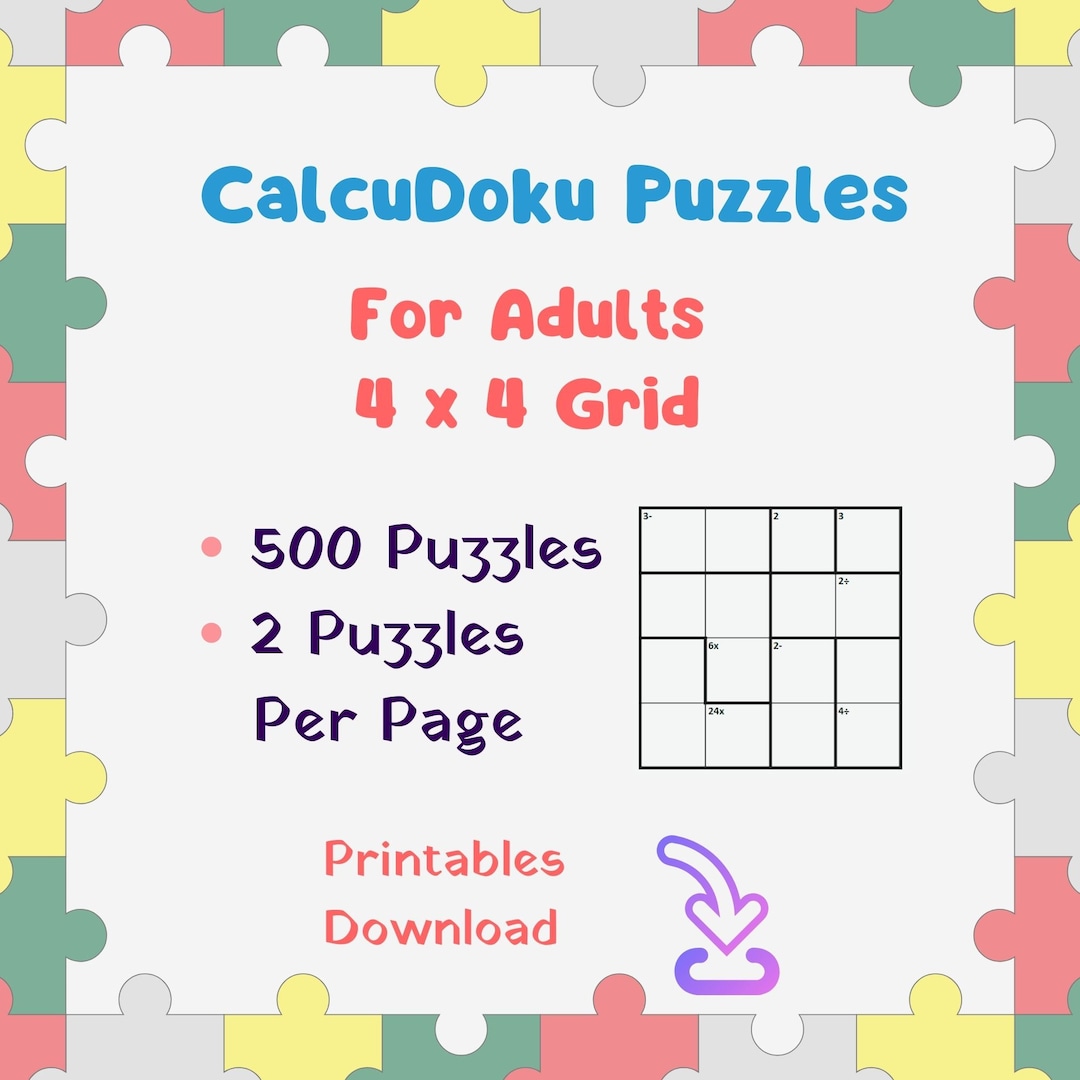 Calcudoku Calcudoku Puzzle Book for Adults Calcudoku Puzzles calcudoku ...