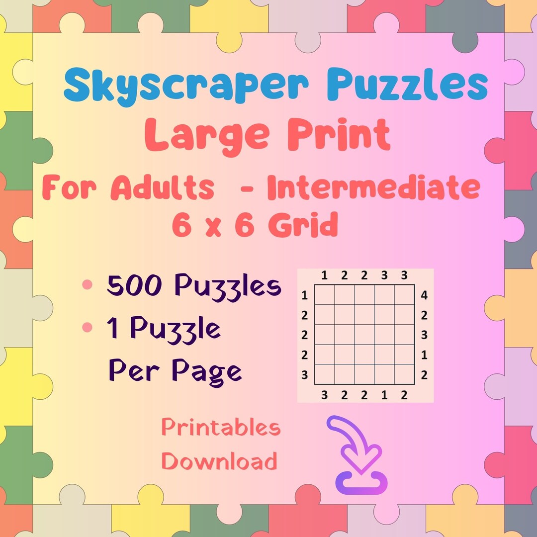 Skyscrapers Puzzle Book - Skyscraper Puzzles - Skyscraper Puzzle Teaser ...