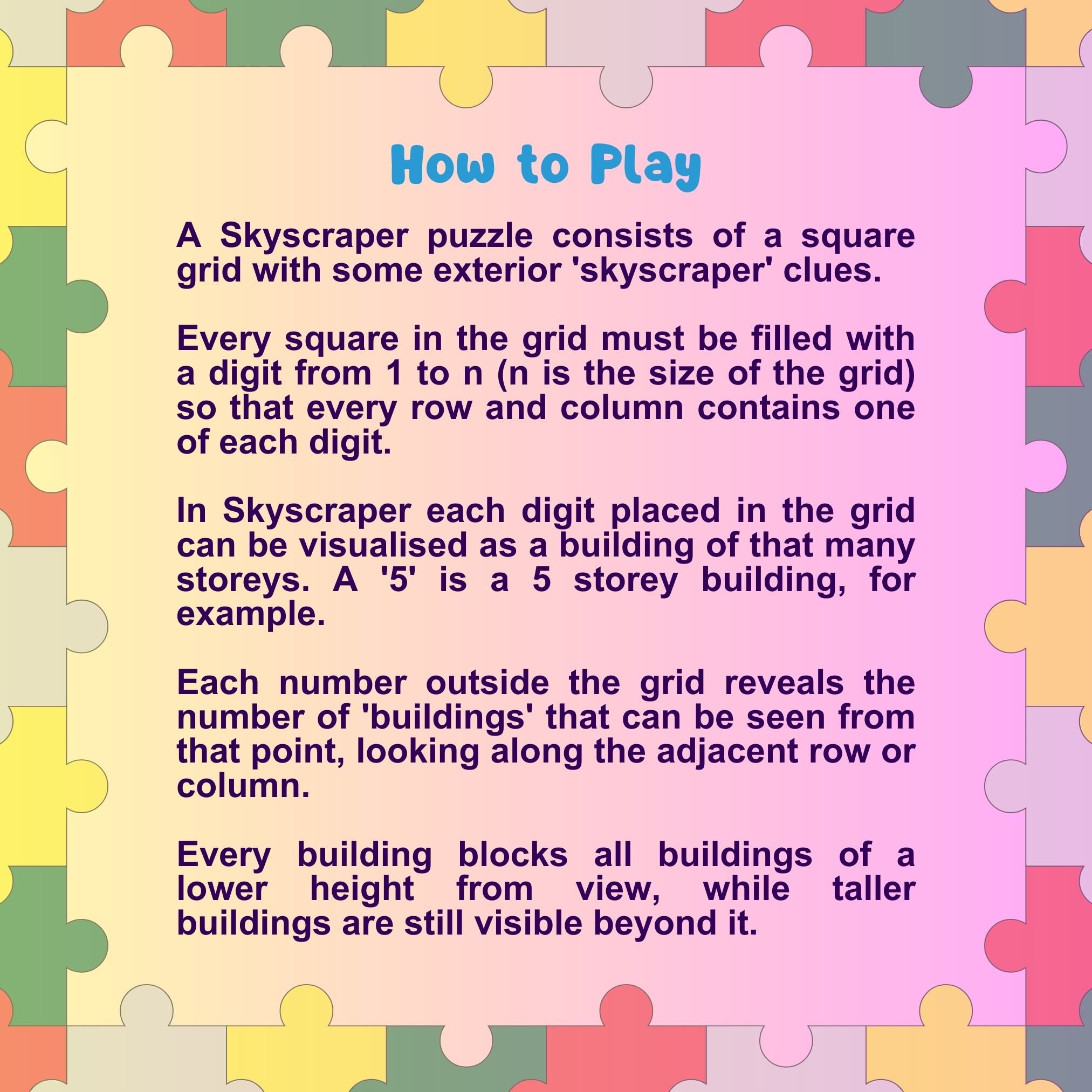 Skyscrapers Puzzle Book Skyscraper Puzzles Skyscraper Puzzle Teaser for ...