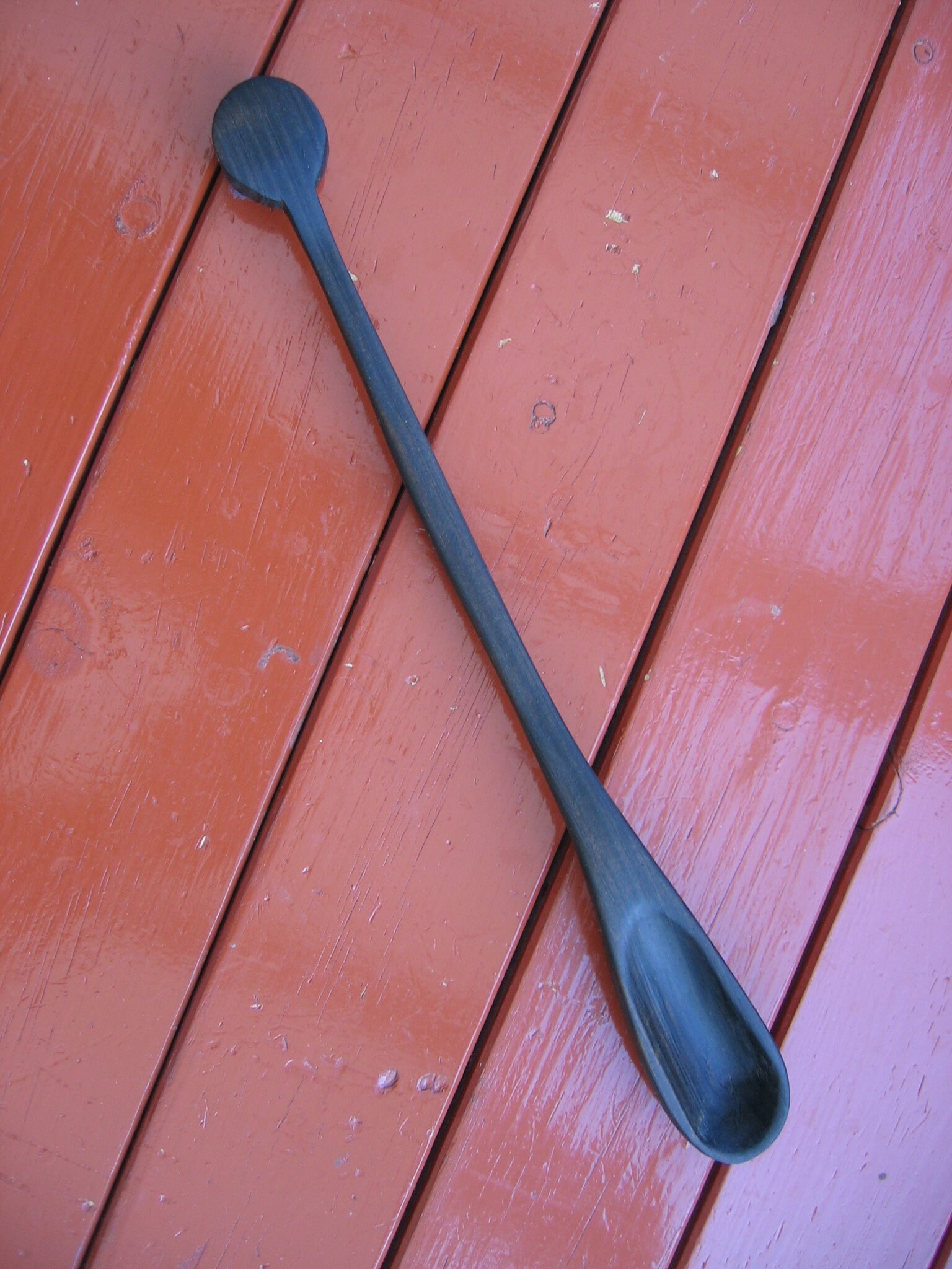Long Thin Ebonized Handmade Wooden Spoon - Etsy