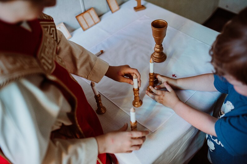 Painted Traditional Latin Mass Play Set Play Mass Kit Wooden Mass Set ...