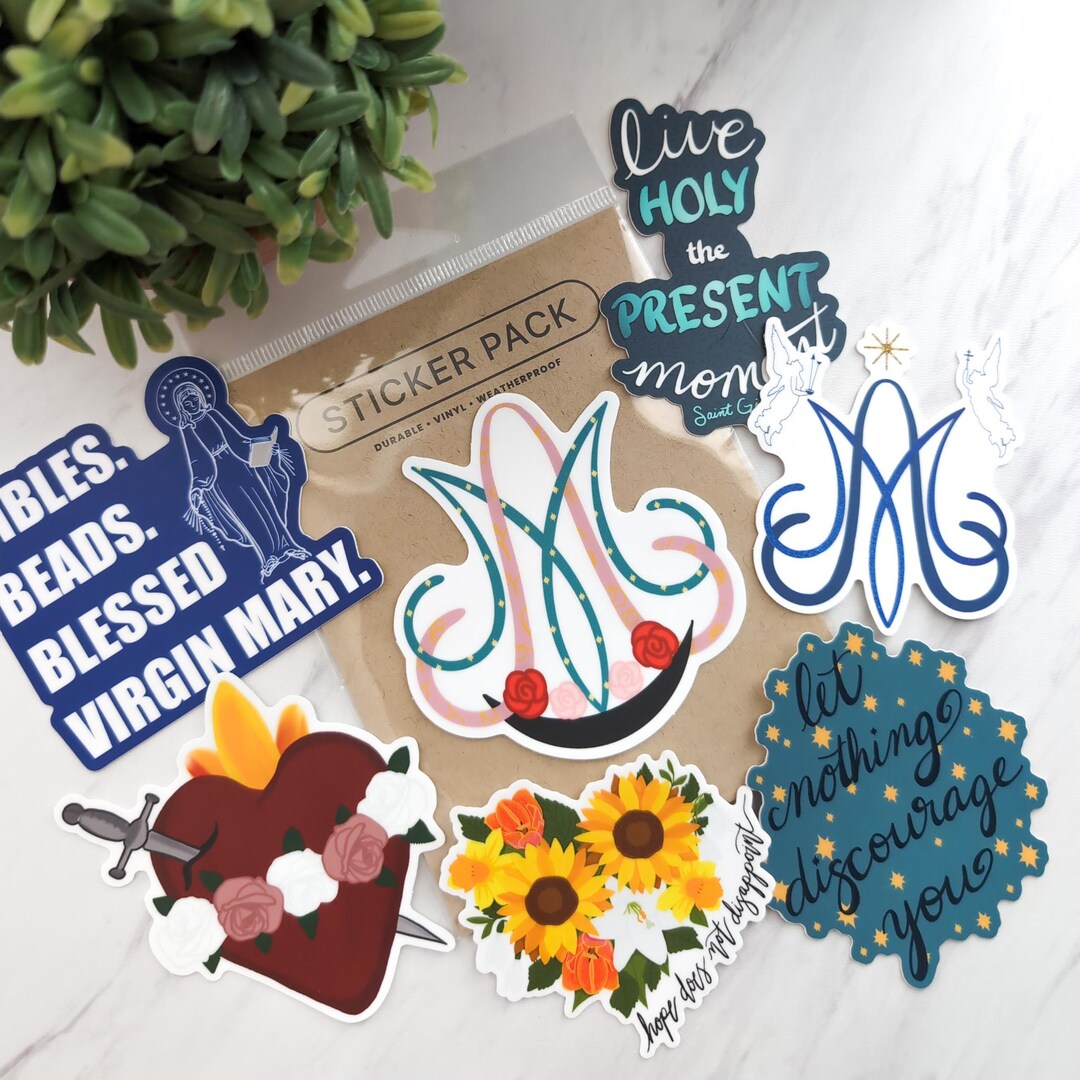 Catholic Sticker Bundle: Virgin Mary, Our Lady of Guadalupe ...