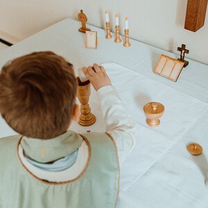 Painted Traditional Latin Mass Play Set Play Mass Kit Wooden Mass Set ...