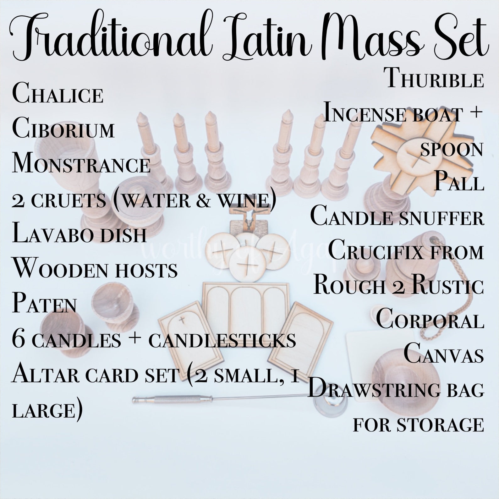 Painted Traditional Latin Mass Play Set Play Mass Kit Wooden Mass Set ...