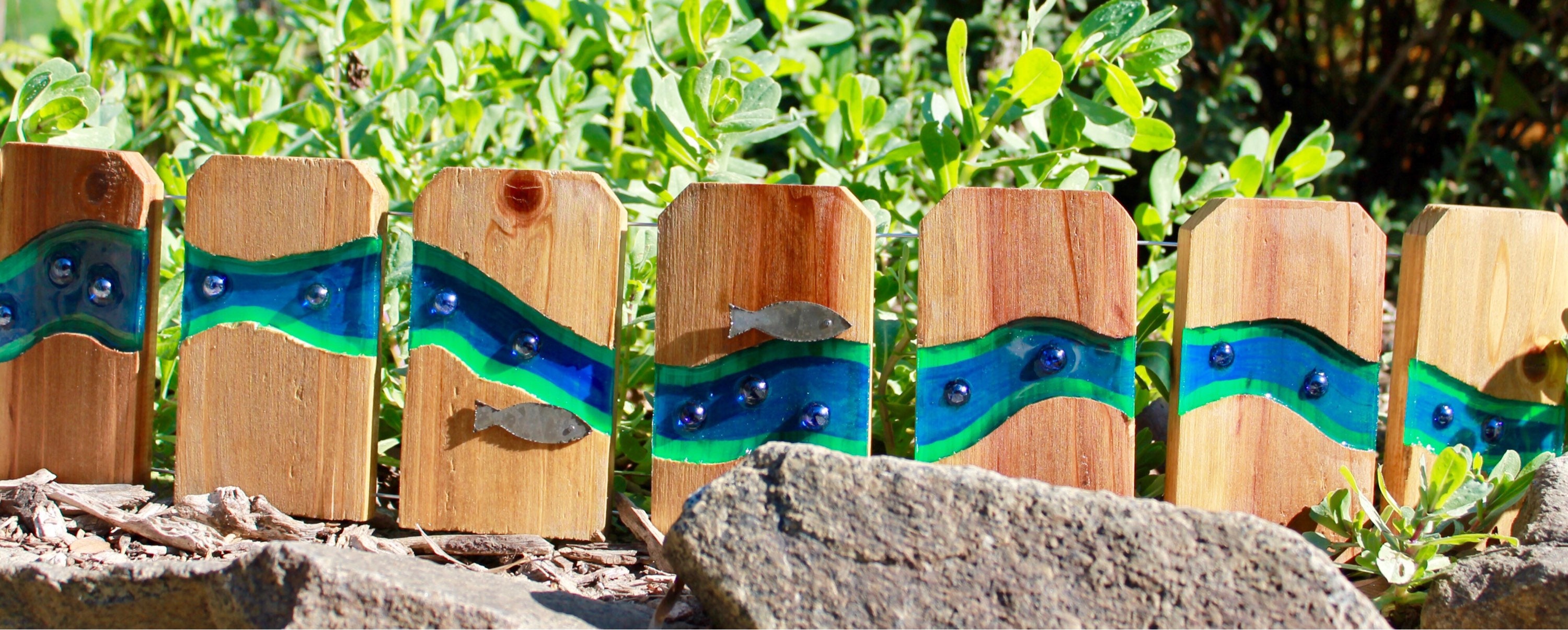 River's Edge Inspired Garden Border With Glass Marbles and | Etsy