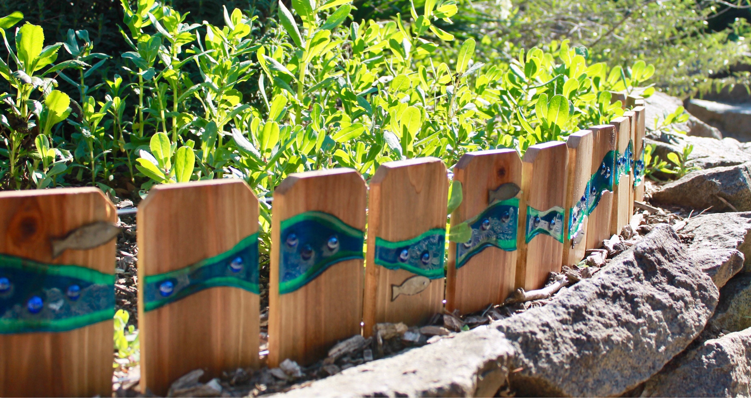 River's Edge Inspired Garden Border With Glass Marbles and | Etsy