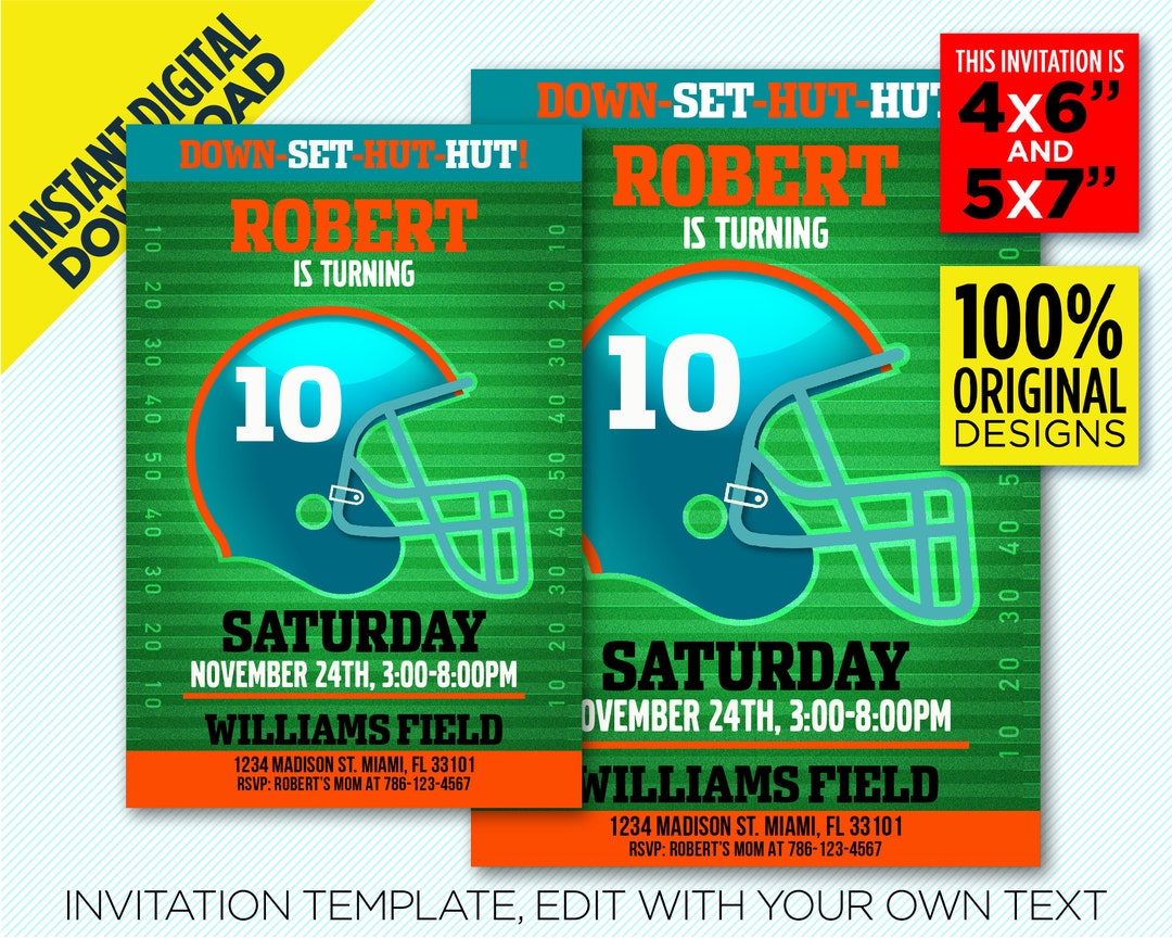 Miami Colors Birthday Party Printable Invitation Miami Aqua - Etsy