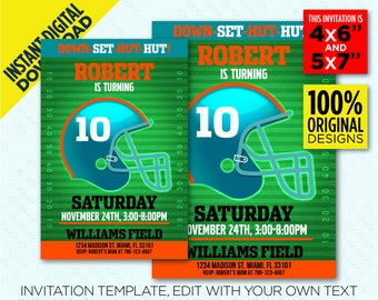 Miami Dolphins Party Invitation - Etsy