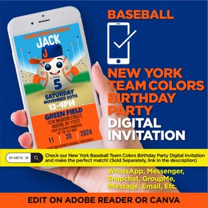 New York Baseball Team Colors Printable Chip Bag, Ideal for 1oz Chip ...