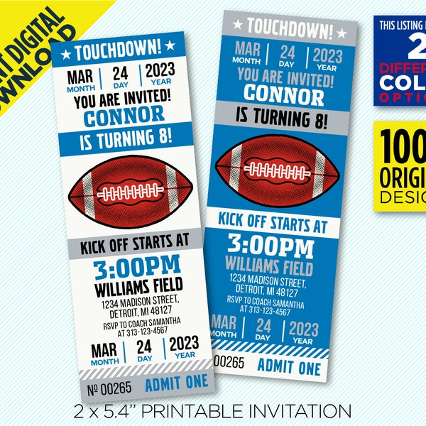 Detroit Lions Invitation - Etsy