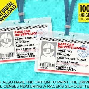 Race Car Party Printable Driver's License | F1 Birthday Party | Insert ...